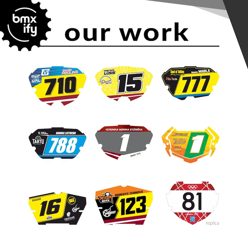 Custom Design BMX Numberplate Sticker | Bmx Race | Box Numberplate ...