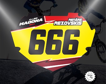 Classic Blkwht BMX Numberplate Sticker Bmx Race Race Numberplate Custom ...
