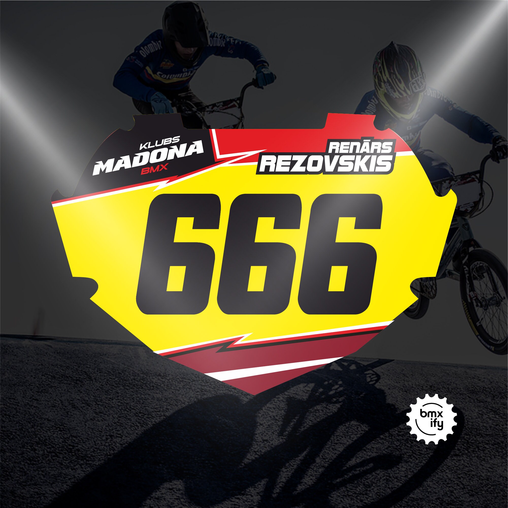 Simple Classic BMX Numberplate Sticker Bmx Race Race Numberplate Custom ...