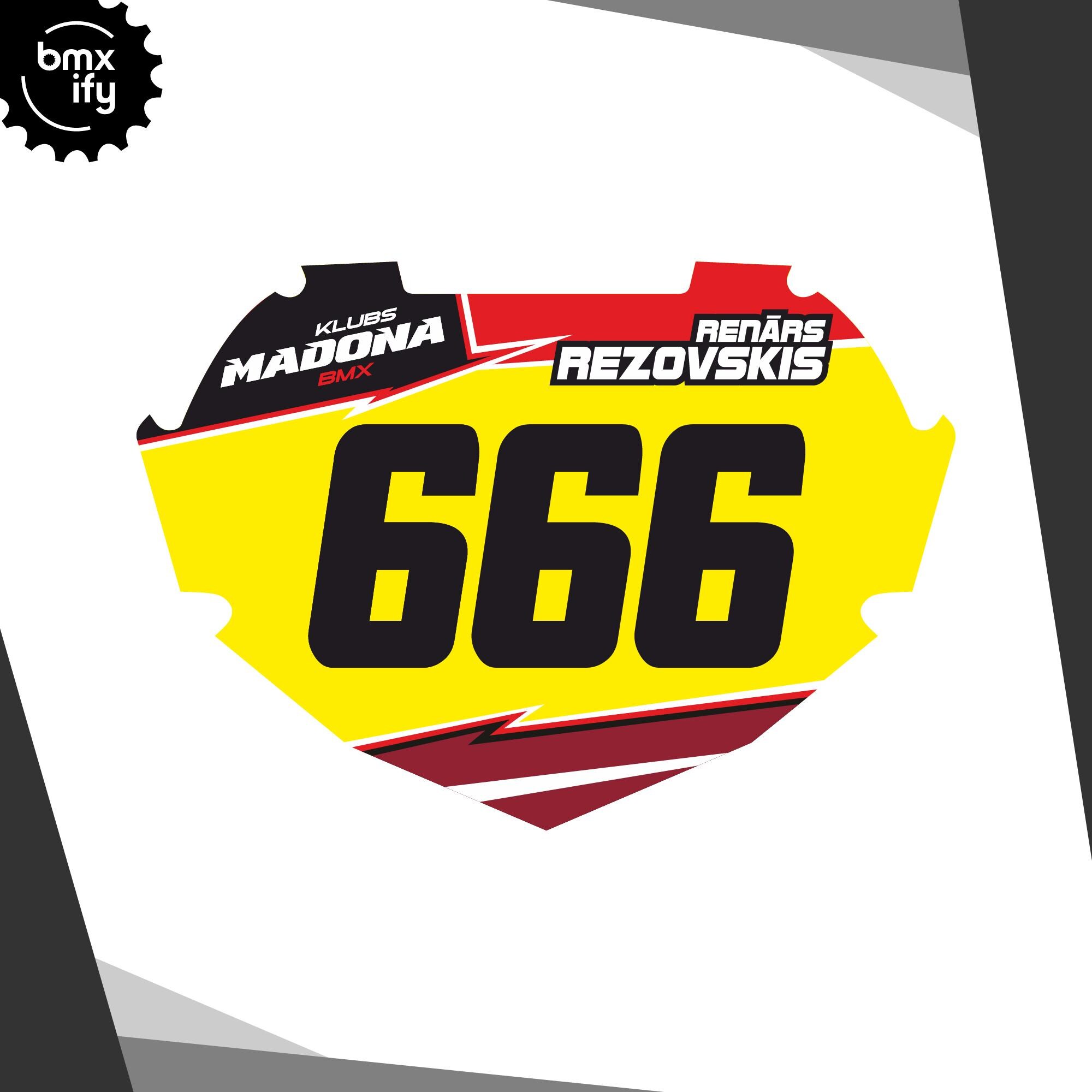 Simple Classic BMX Numberplate Sticker | Bmx Race | Race Numberplate ...