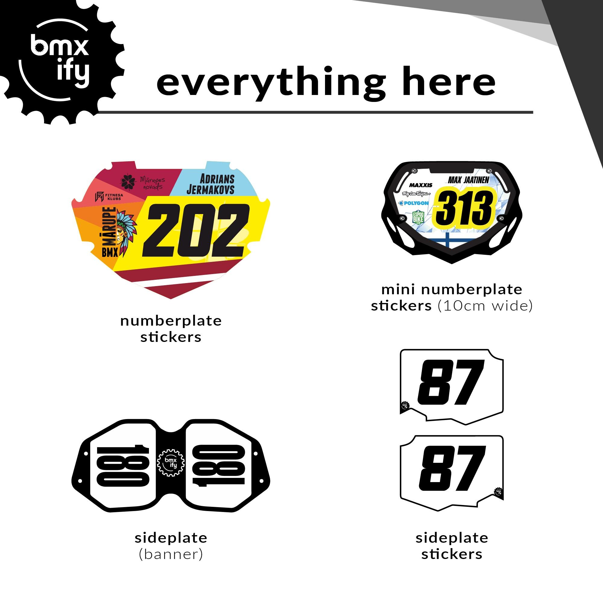 Box Side Number Plate Stickers | Bmx Race | Custom Racing Plate | Bmx ...