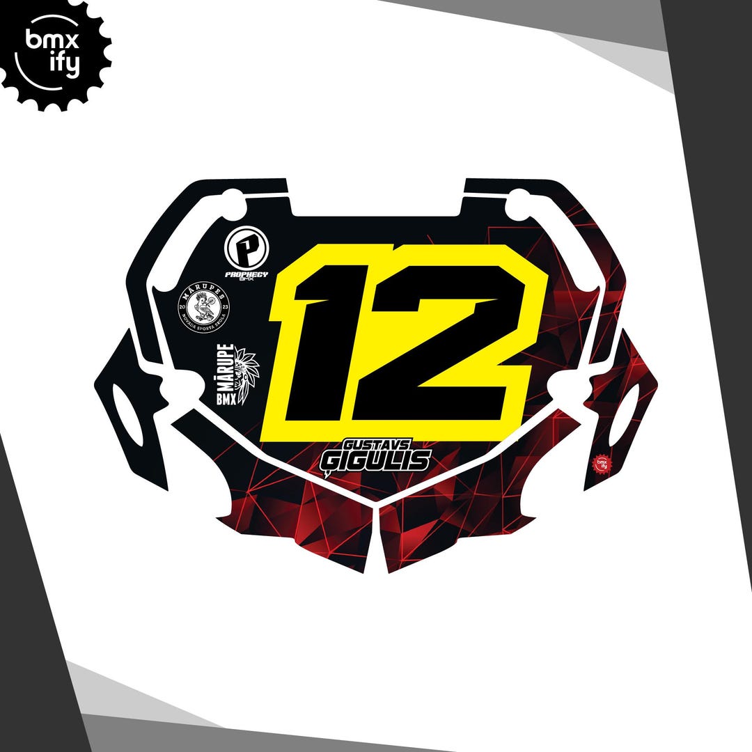 BMX Numberplate Sticker| Full-wrap | Bmx Race | Race Numberplate ...