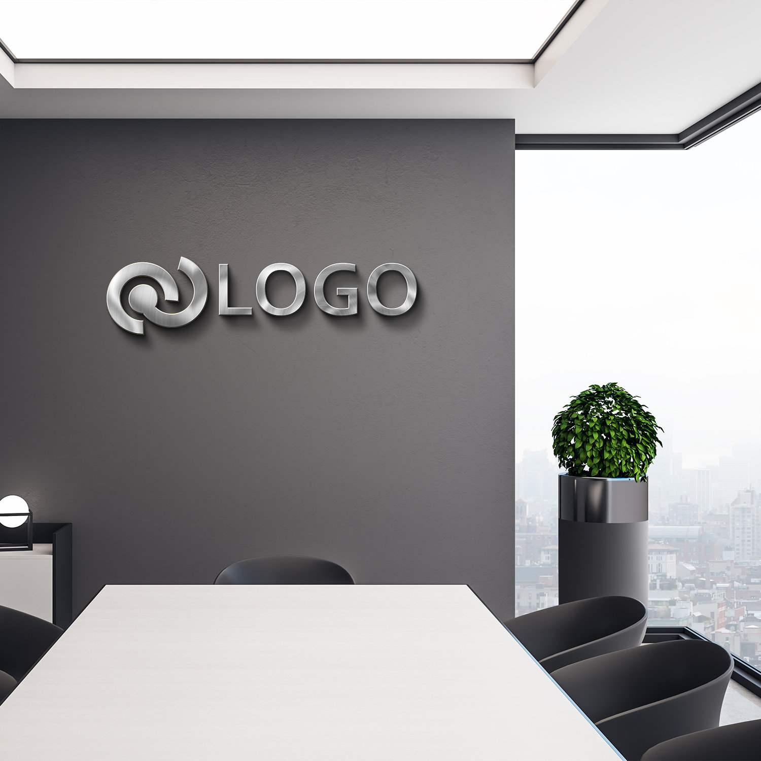 Metal Logo Sign, Office Wall Sign, Gray Metal Logo, Custom Laser Cut ...