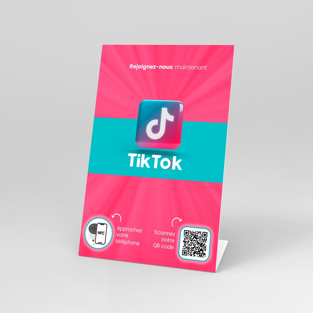 NFC Tiktok Easel With NFC Chip and QR Code - Etsy