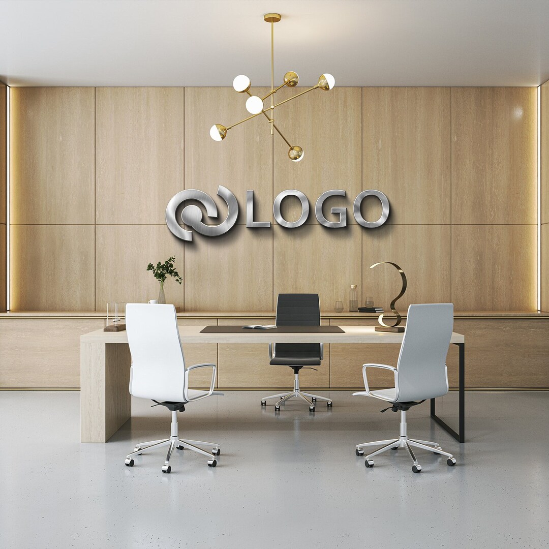 Metal Logo Sign, Office Wall Sign, Gray Metal Logo, Custom Laser Cut ...