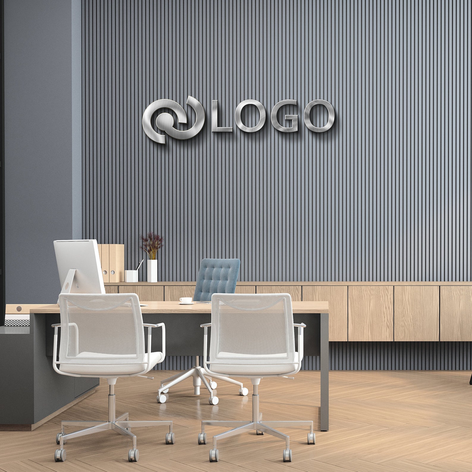Metal Logo Sign, Office Wall Sign, Gray Metal Logo, Custom Laser Cut ...