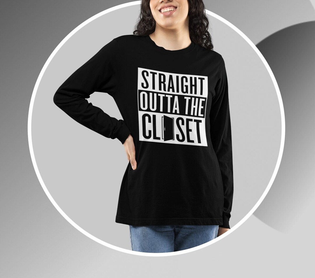 Straight Outta the Closet Pride T-shirt, Funny Pride Month Shirt, LGBTQ ...