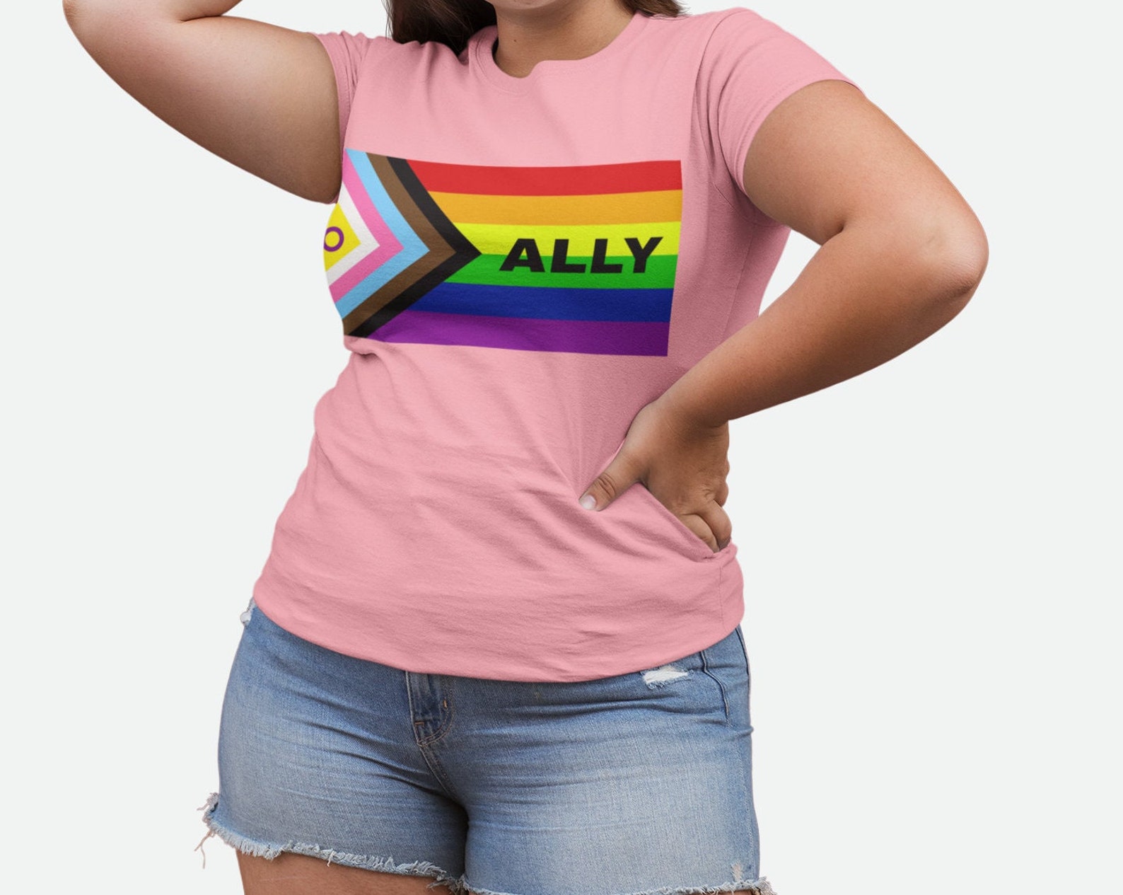 Lgbtq Rainbow T Shirt Progress Pride Flag Shirt Pride Ally Shirt