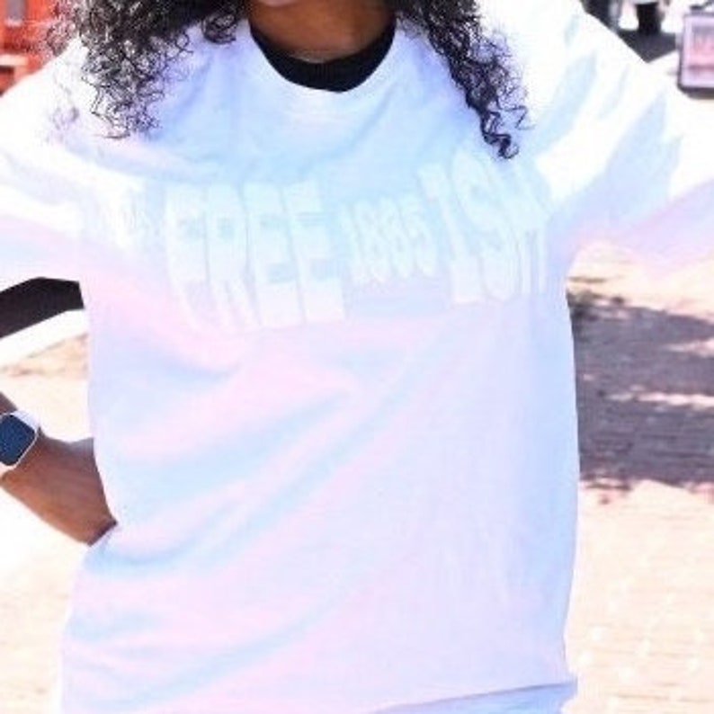Custom Puff Juneteenth Tee, Embossed Print Freeish 1865 Shirt ...