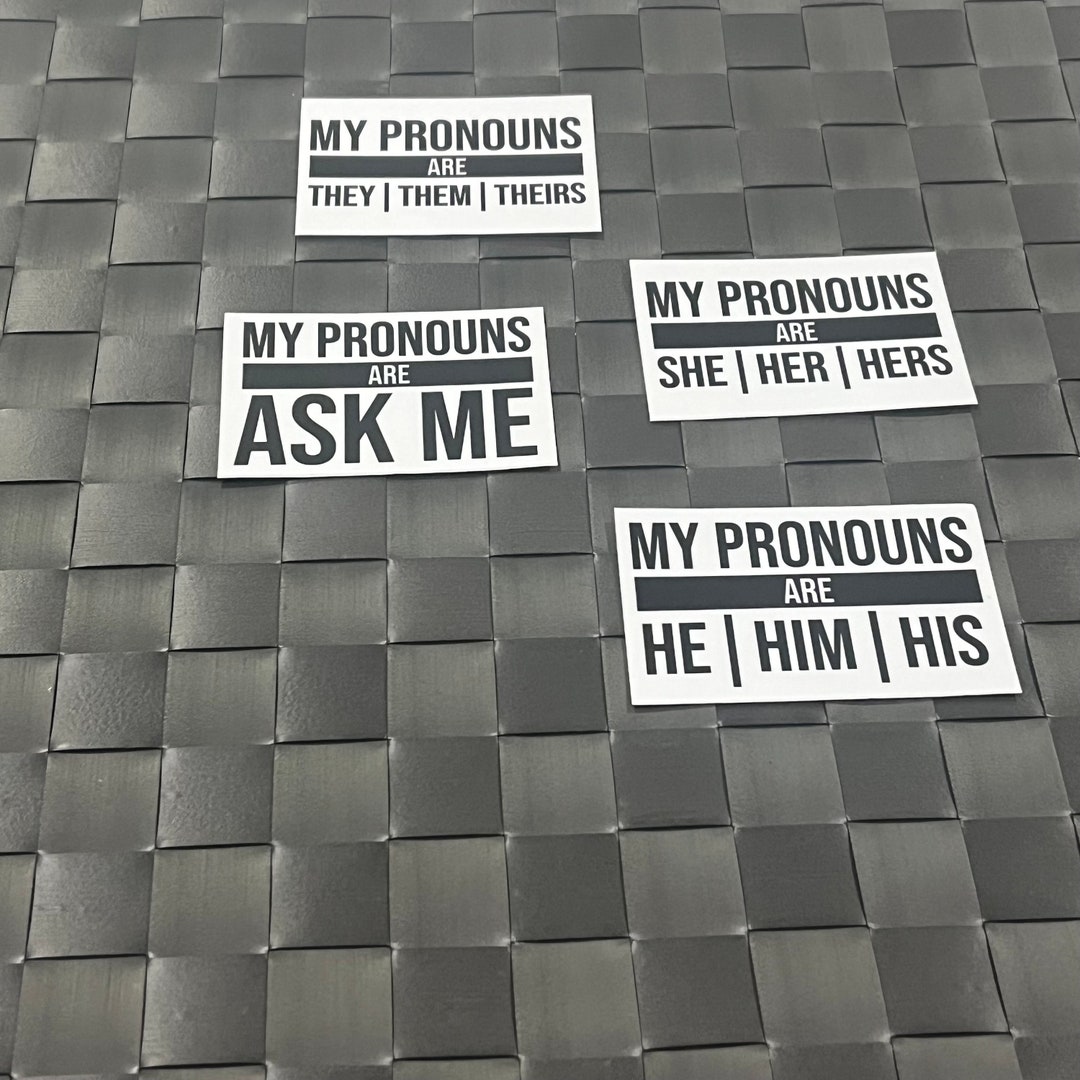 Gender Identity Pronoun Awareness Stickers, Pronoun Stickers, Pride ...