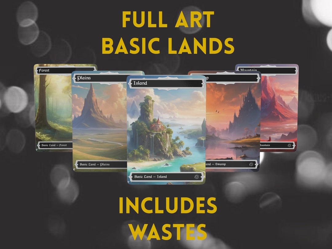 Full Art Basic Land Set - 20 of Each - Includes Wastes - 120 Total ...