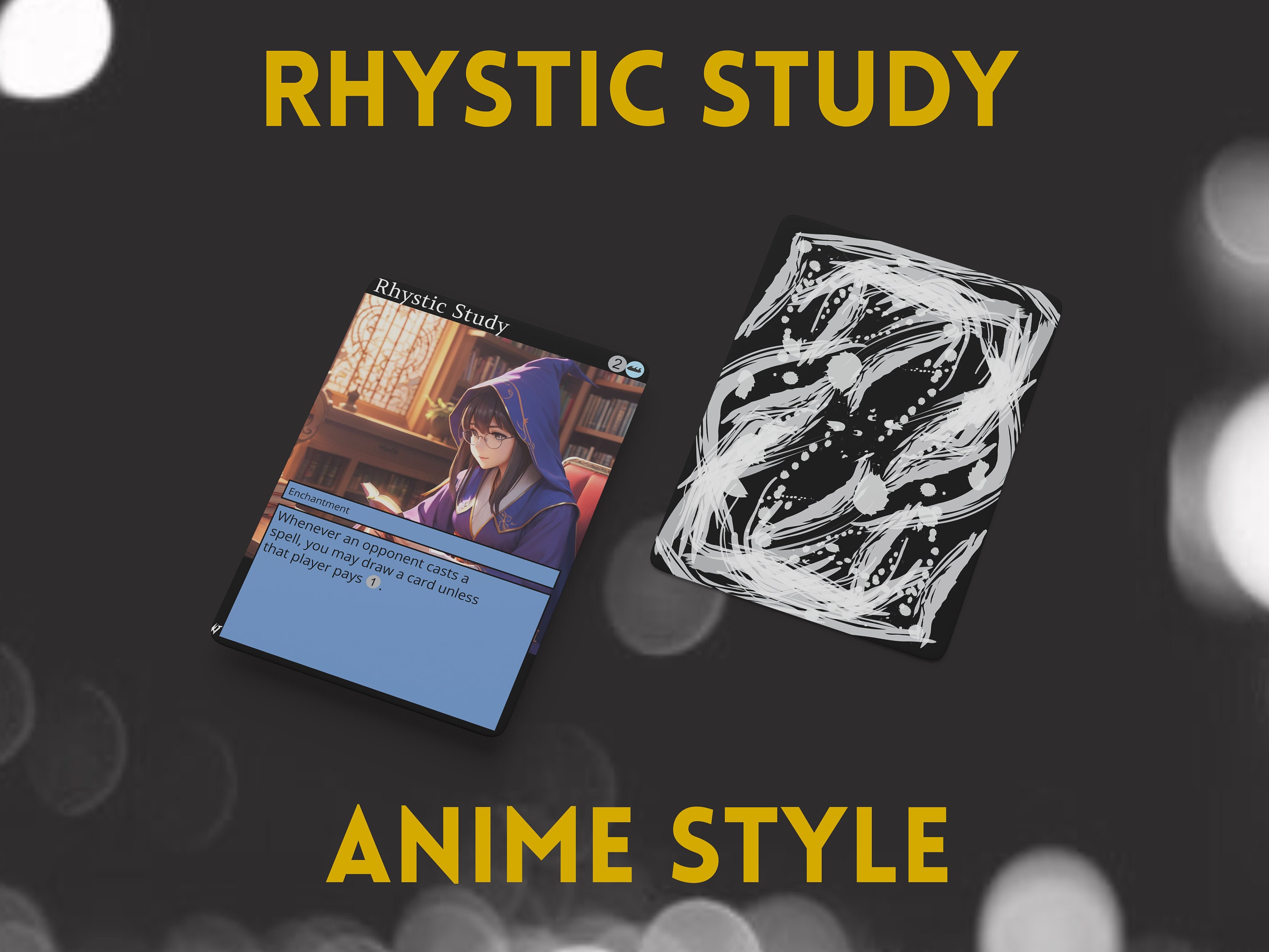 Rhystic Study Commander Proxy Anime Art Style - Etsy