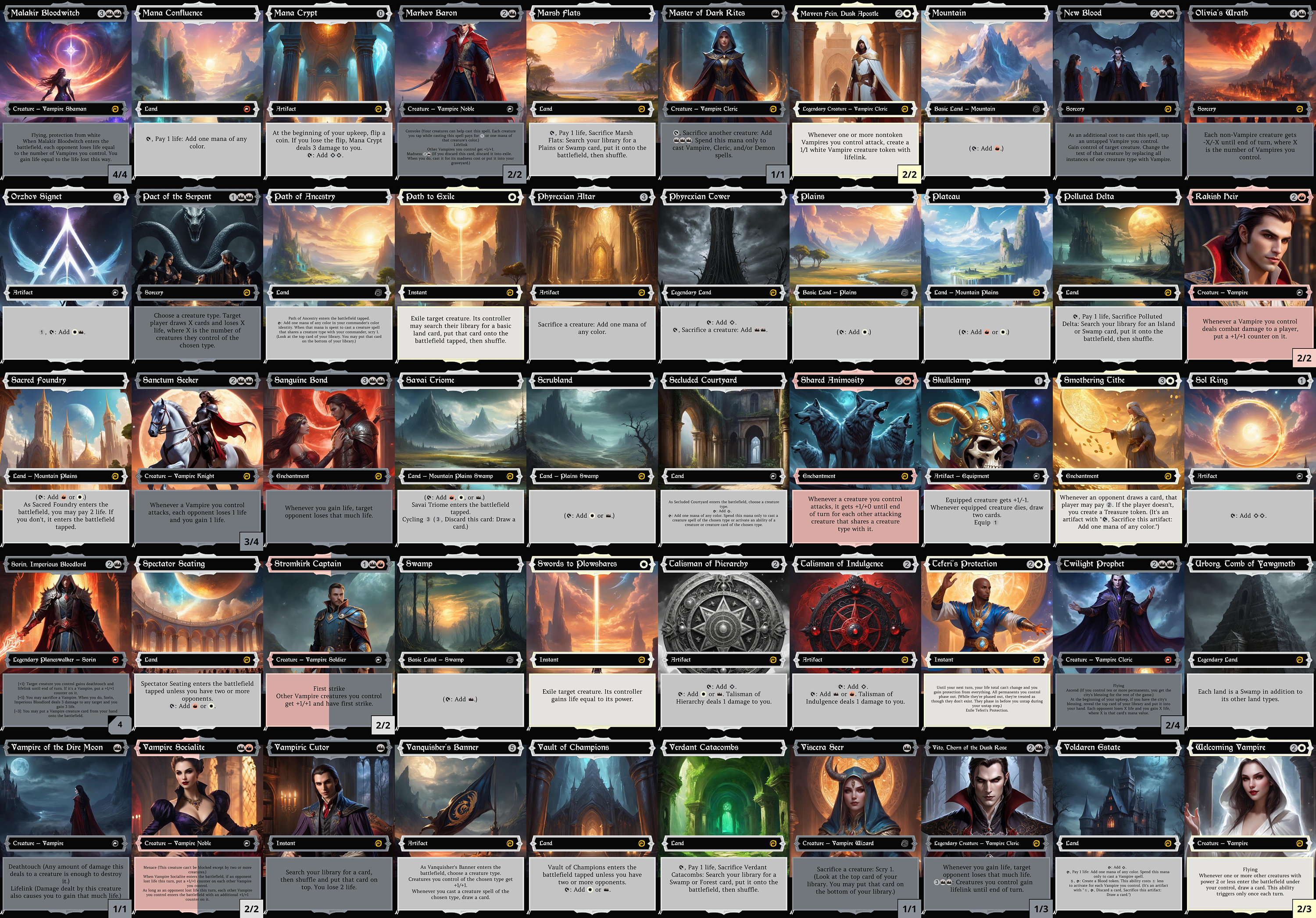 Edgar Markov EDH Commander Proxy Deck - Etsy