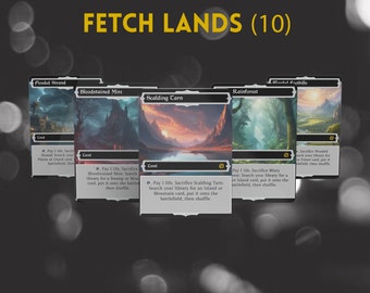 Fetch Lands Full Set Magic Playtest Proxy Fullart - Etsy