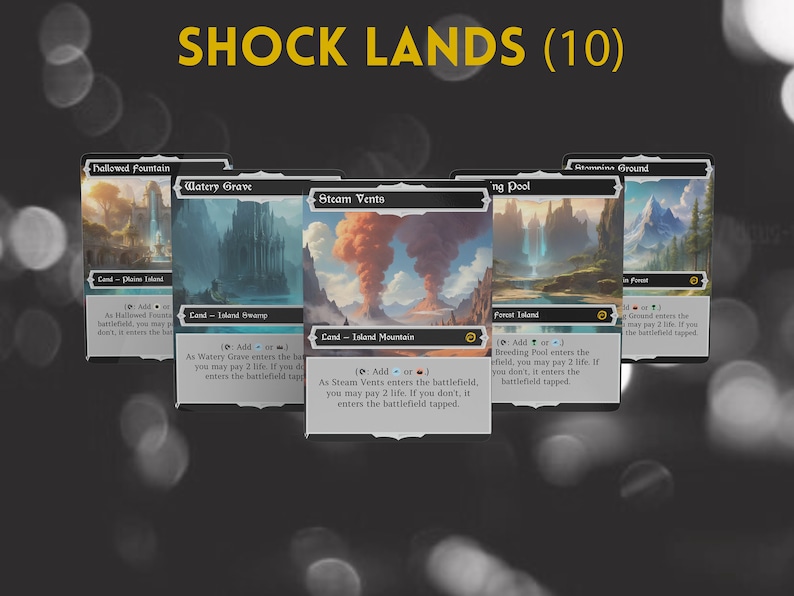 Shock Lands Full Set Proxy MTG - Etsy