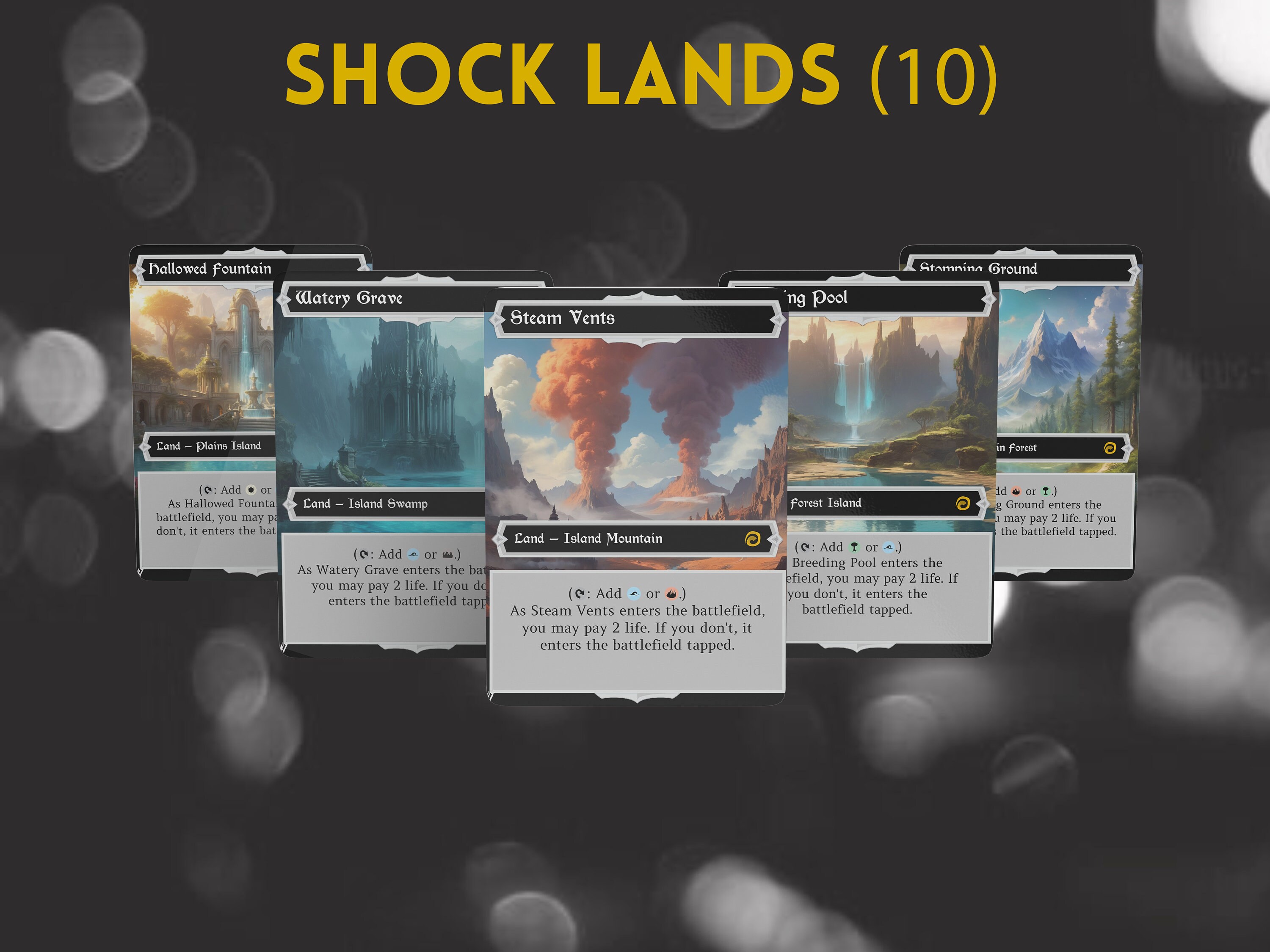 Shock Lands Full Set Proxy MTG - Etsy