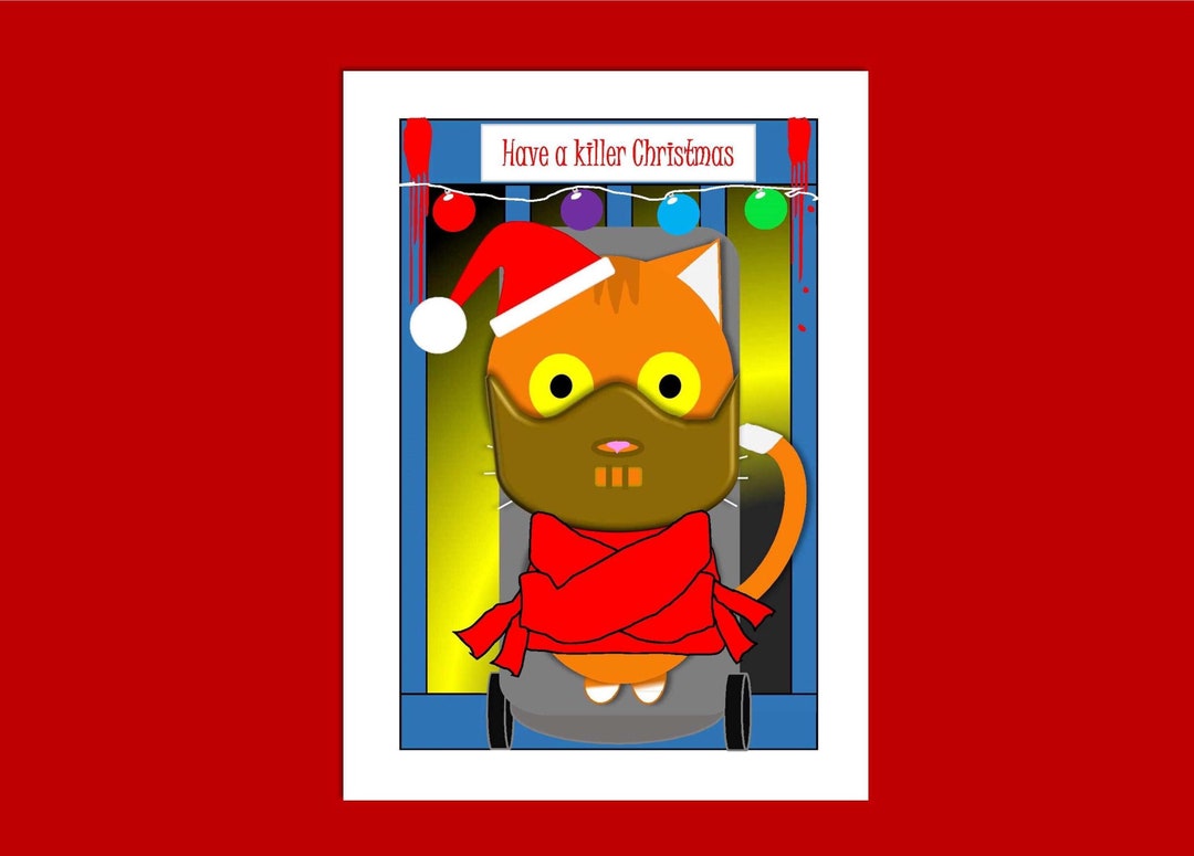 Hannibal Lecter Horror Cat Christmas Card, Horror Film Christmas Card ...
