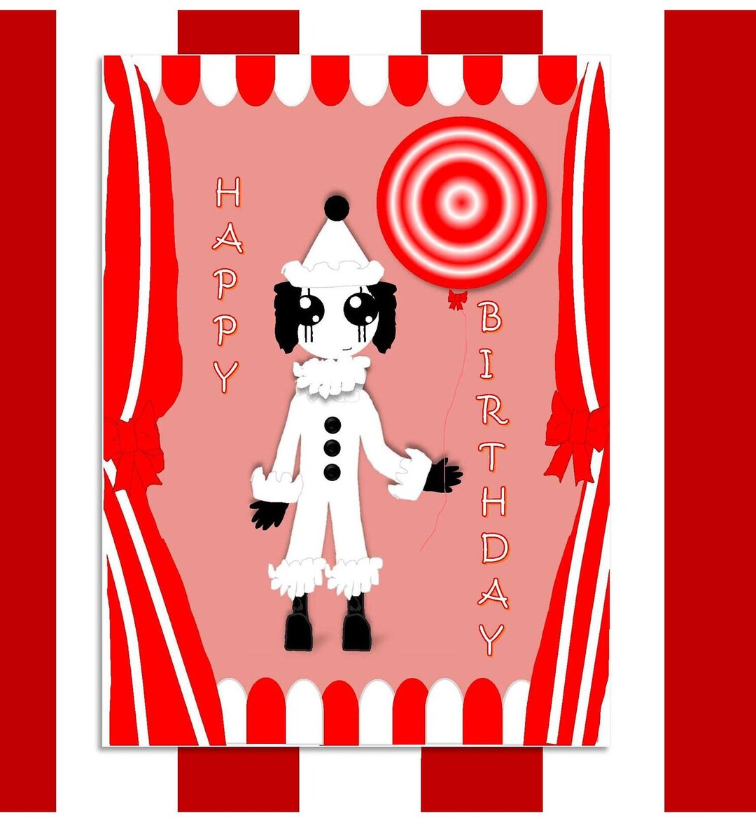 Clown Birthday Card, Circus Birthday Card, Cute Clown Birthday Card ...