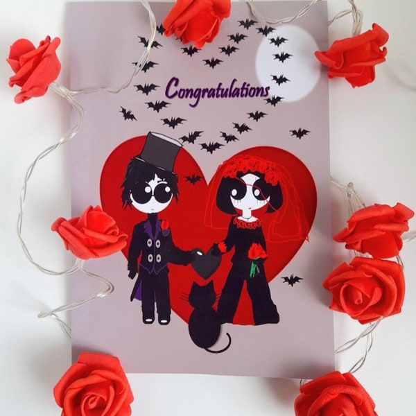 Gothic Wedding Card - Etsy UK