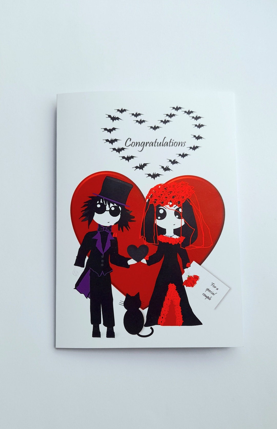 Cute Gothic Wedding Card, Can Be Personalised Goth Wedding Card ...