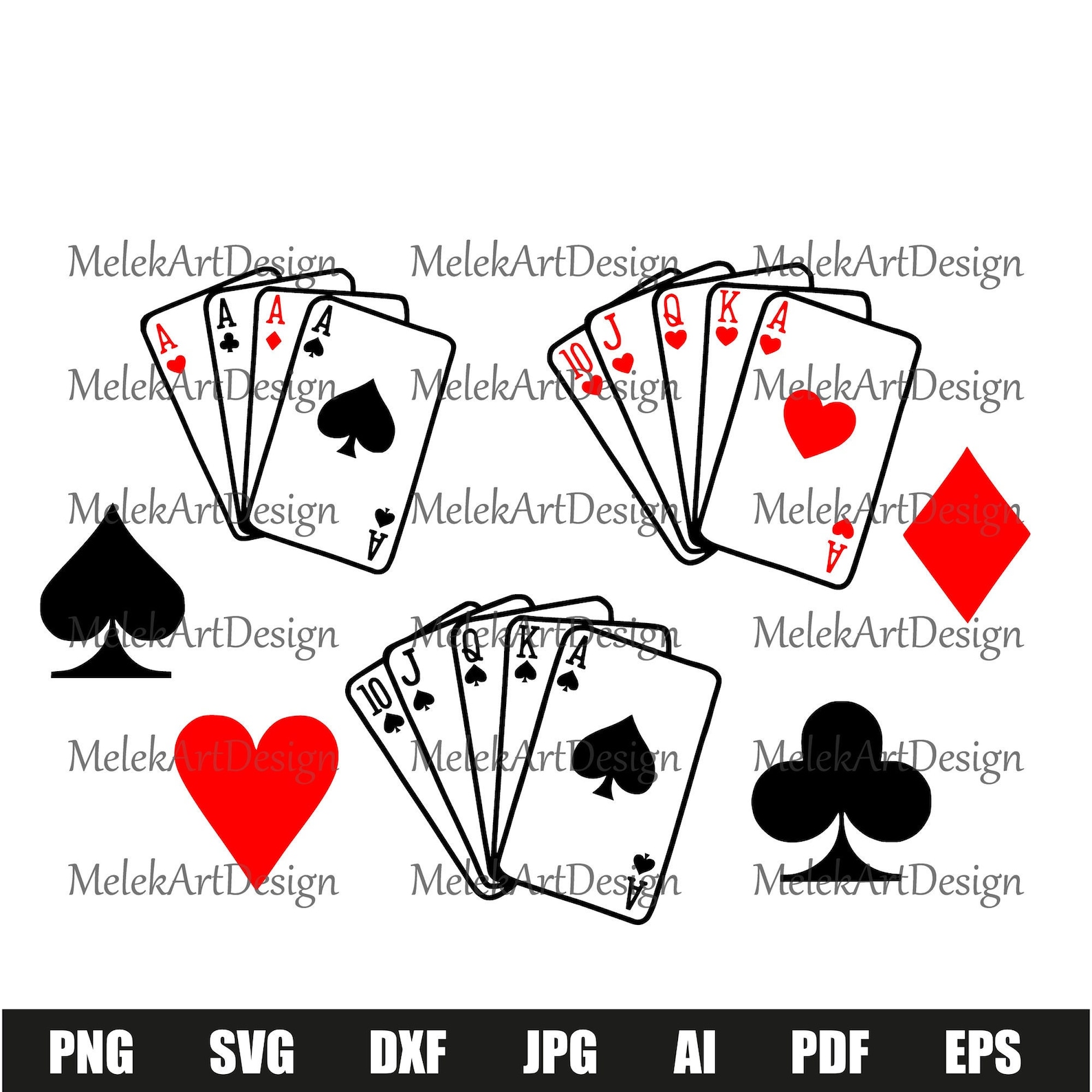 Playing Cards Svg, Poker Cards Vectors, Playing Cards Svg Bundle, Cards ...