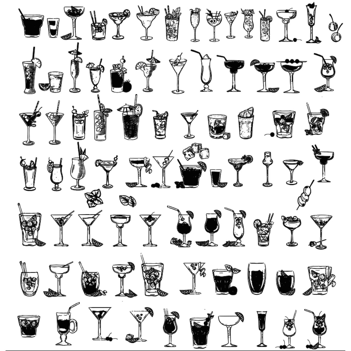 Cocktail Svg, Cocktails Svg Bundle, Layered Cocktails Bundle Cricut SVG ...