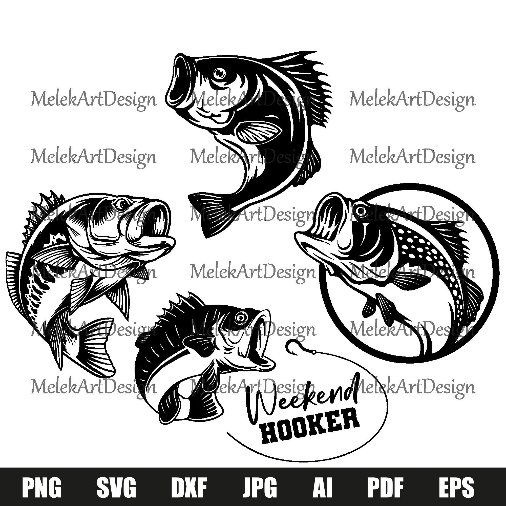 Fishing Svg, Bass Fish Svg, Fishing Vectors, Fish Svg Bundle, Fishing ...