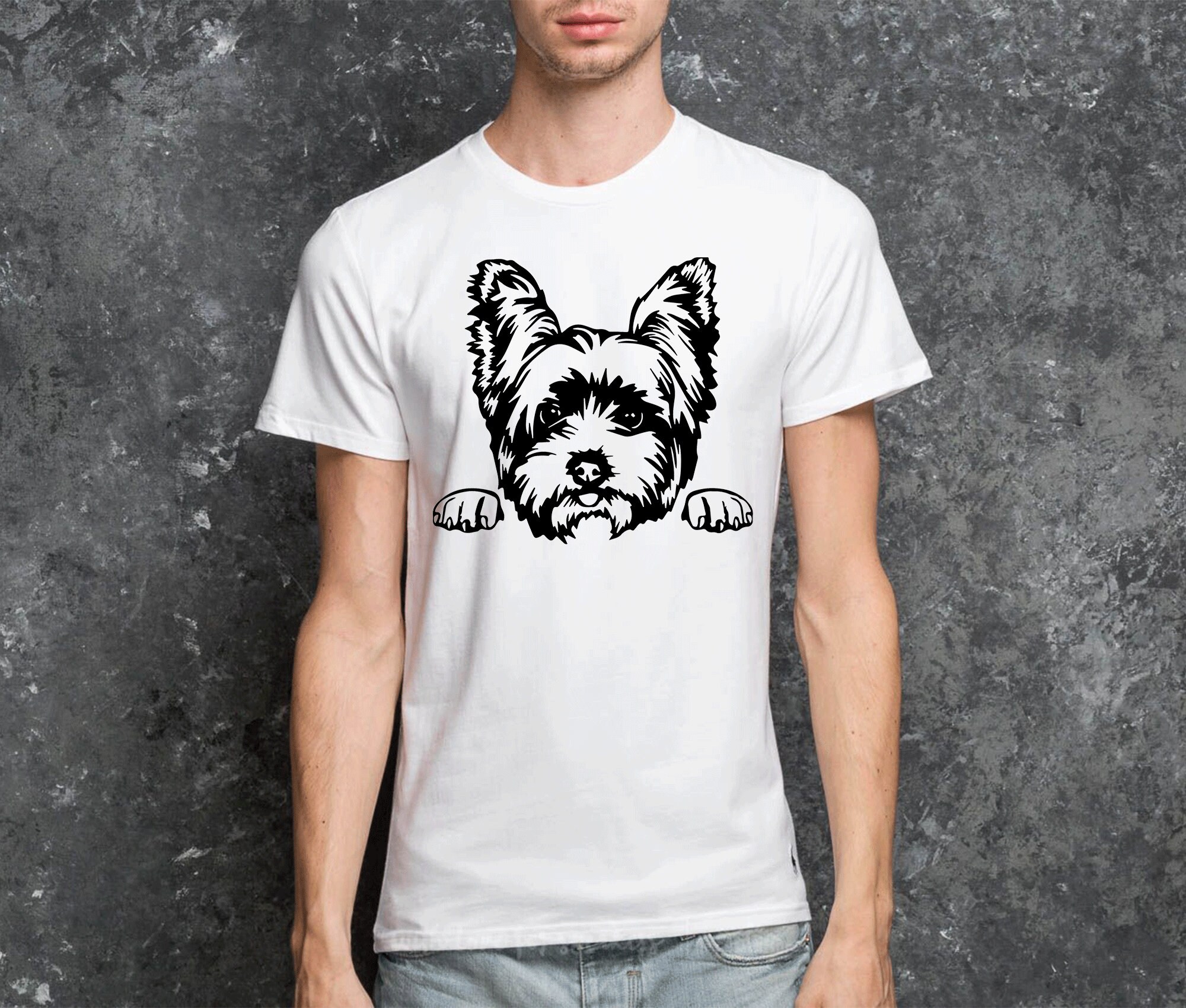 Yorkshire Terrier Svg, Yorkie Face Clipart,dog Svg Cricut, Peeking ...