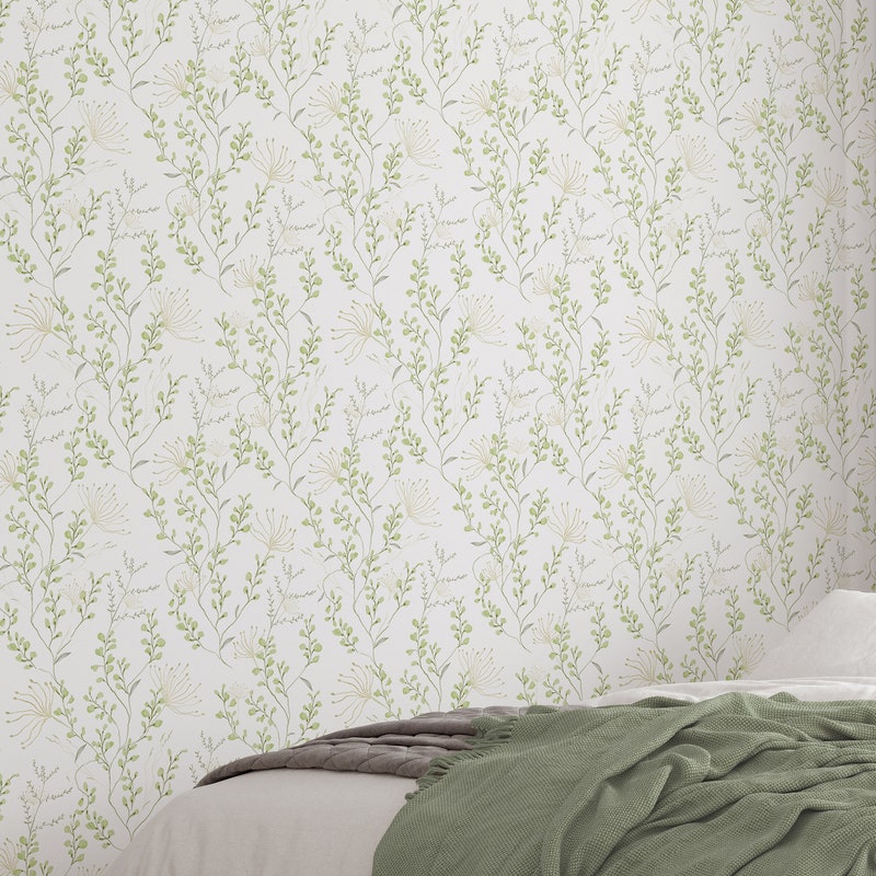 Botanical Vine Wallpaper - Etsy