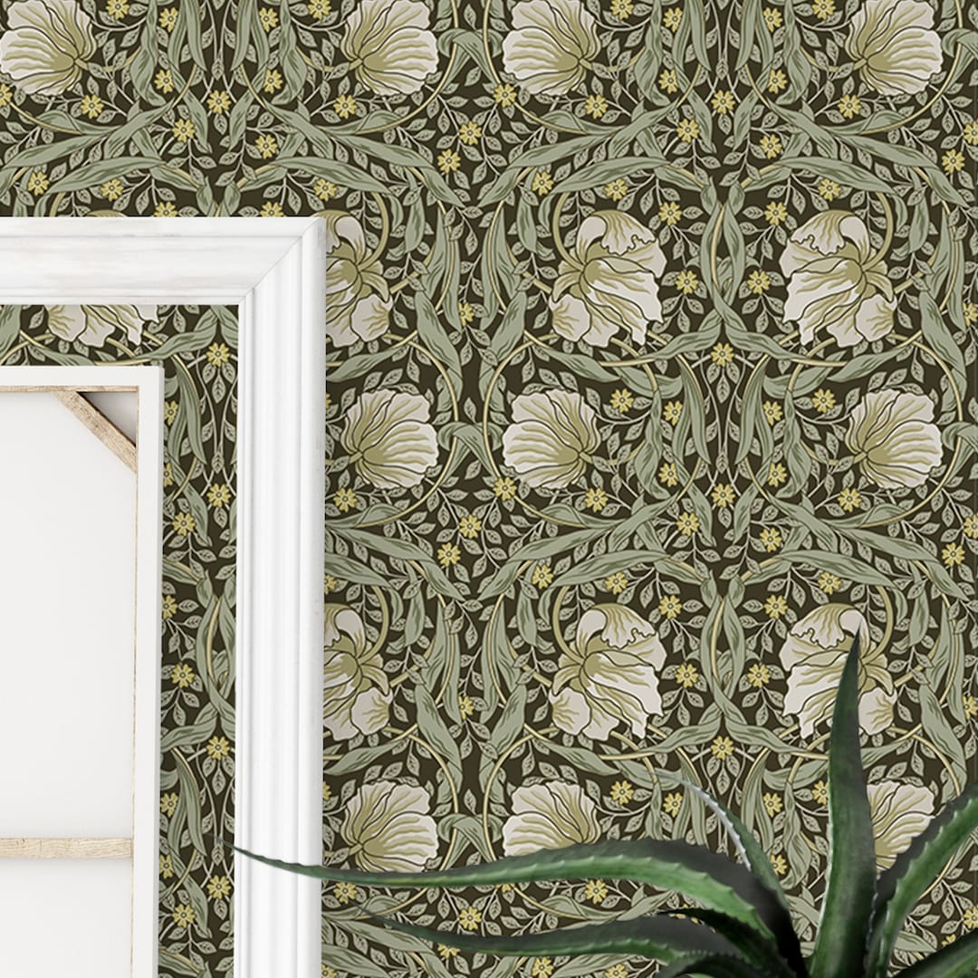 Light Green William Morris Vintage Wallpaper - Victorian Style Flower ...