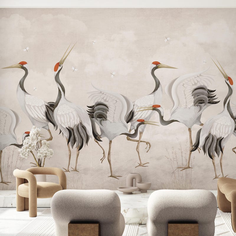 Japandi Wallpaper Mural - Etsy