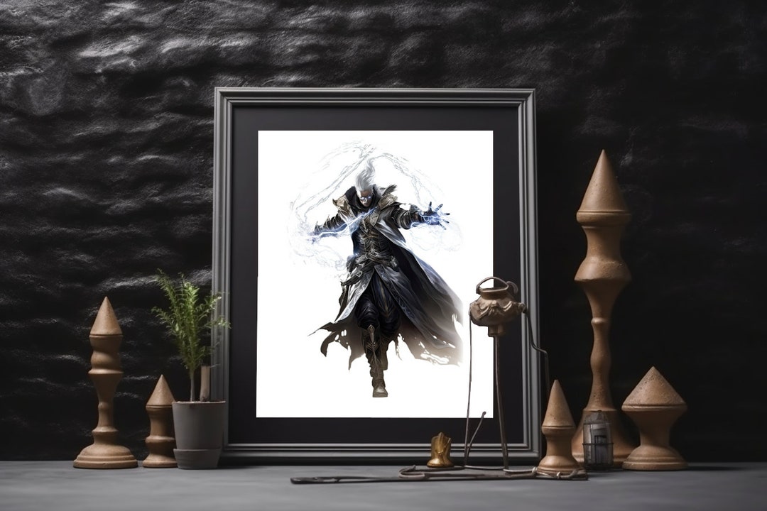 Electric Warlock, Lightning Mage, Electrode Wizard, Poster Art, Tesla ...