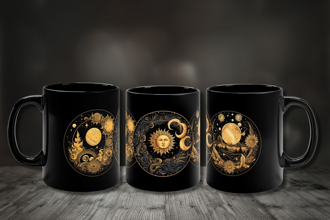 Triple Moon Coffee Mug Lunar Gift Ceramic Coffee Mug Witchy Decor Tea ...