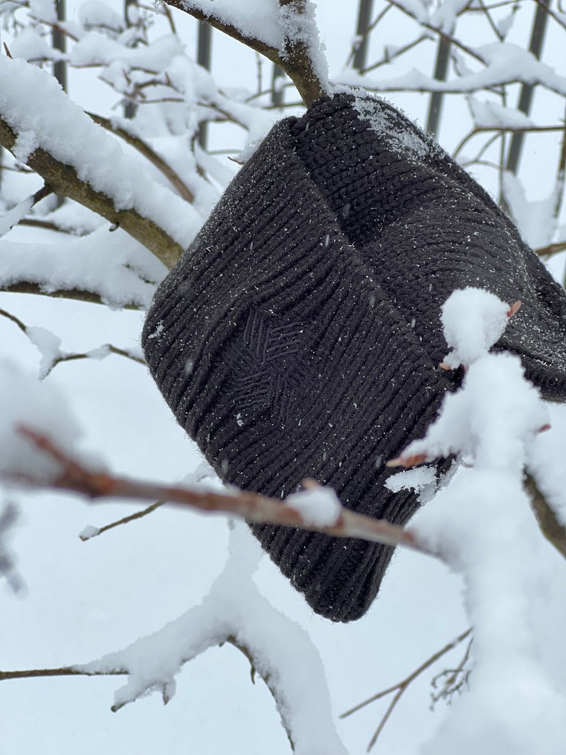 Modern Jewish Star of David Embroidered Knit Black Gender - Etsy