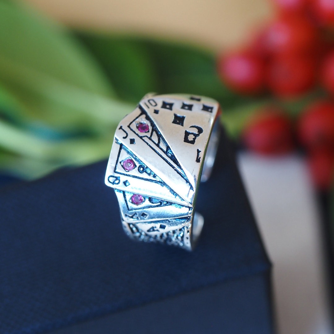 Thumb Ring, Adjustable Playing Card Ring, Ring for Couples, Gift for ...