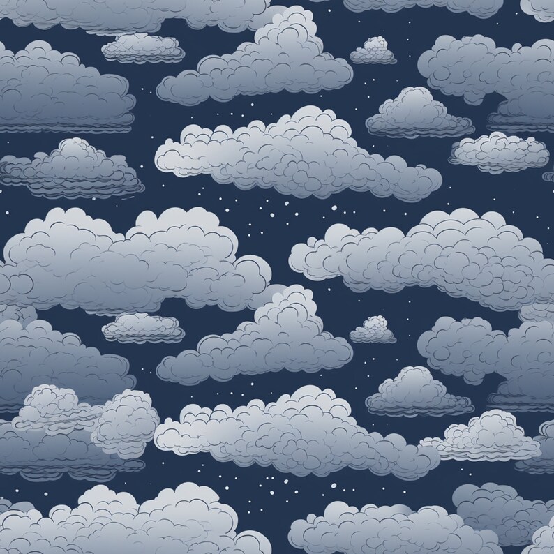 Night Sky Clouds Tile Pattern Seamless Pattern Repeated - Etsy