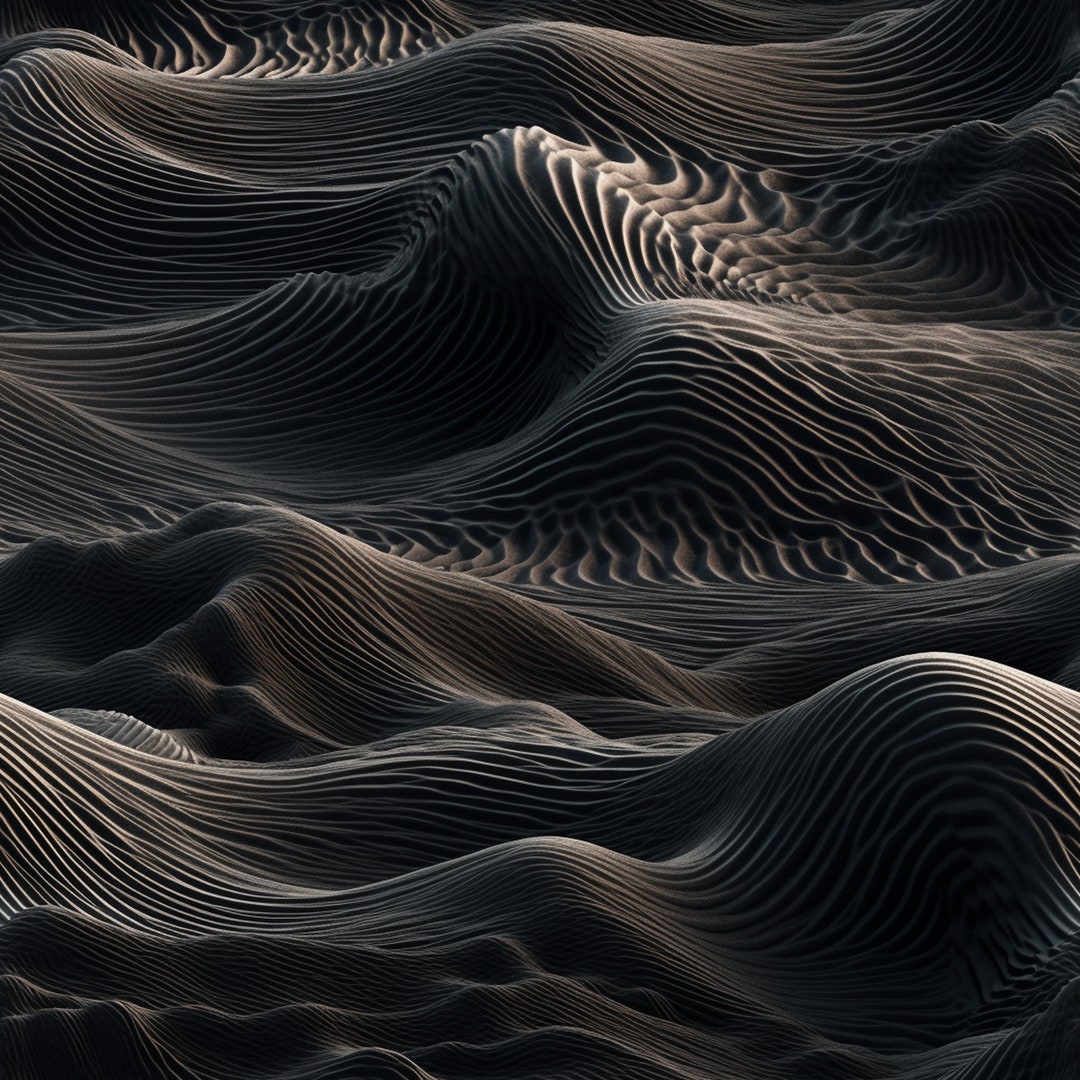 Black Sand Waves Tile Pattern Tile Black Sand Seamless - Etsy