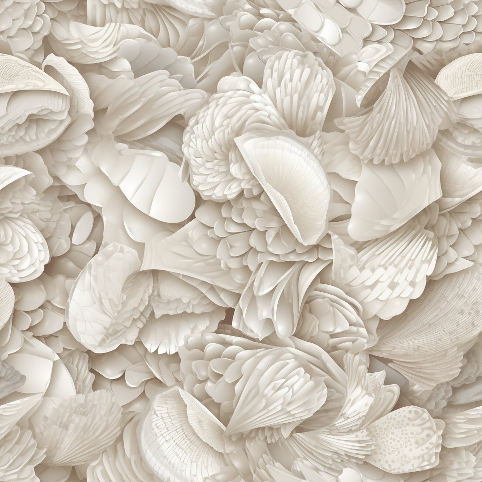 Pearl White Sea Shells, Tile Pattern, Seamless Pattern, White, Shells ...