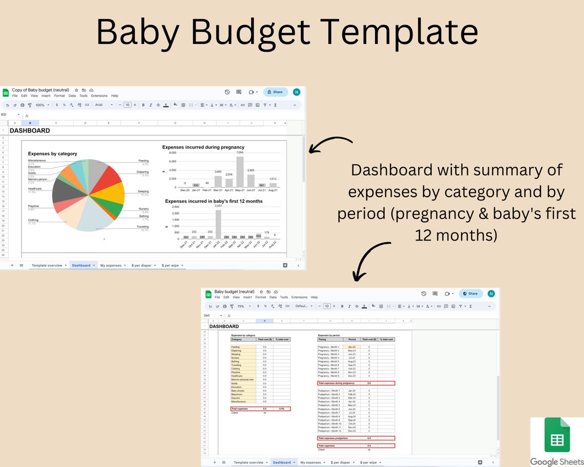 Pregnancy Baby Budget Spreadsheet - Baby Expense Tracker Template ...