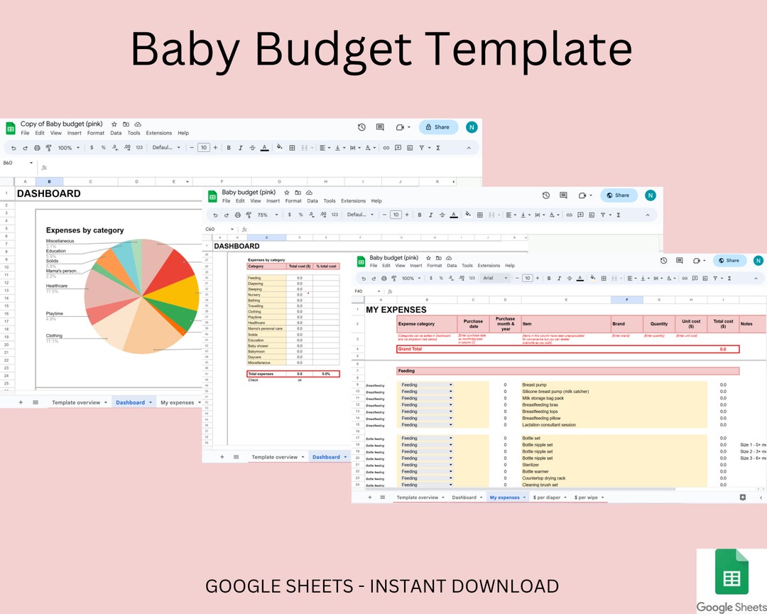 Pregnancy Baby Budget Spreadsheet - Baby Expense Tracker Template ...