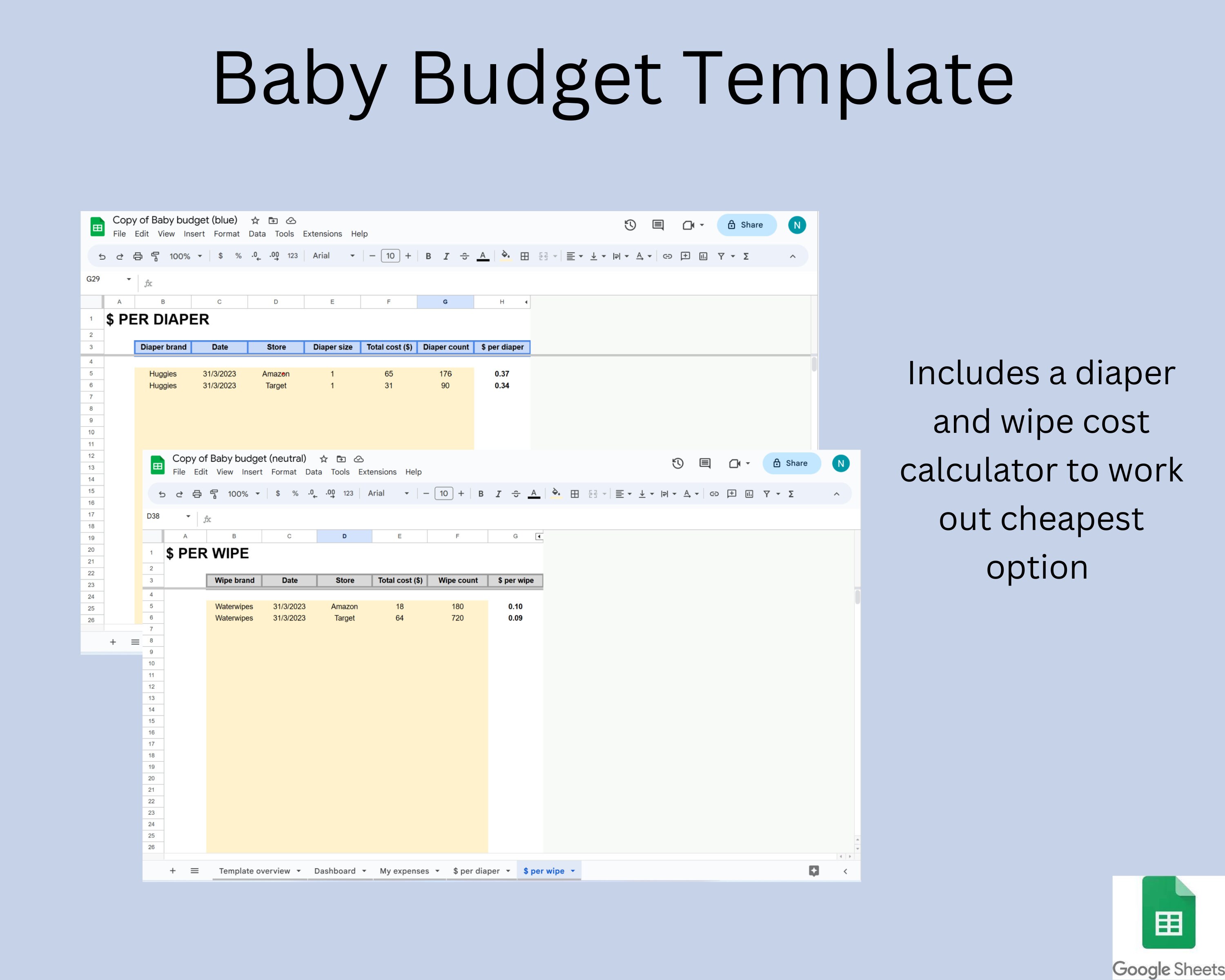 Pregnancy Baby Budget Spreadsheet - Baby Expense Tracker Template ...