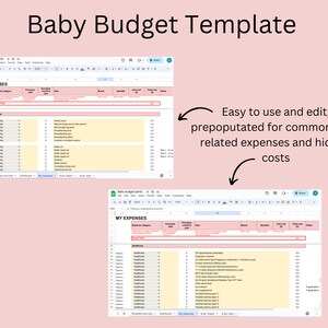 Pregnancy Baby Budget Spreadsheet Baby Expense Tracker - Etsy