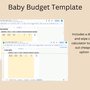 Baby Budget Spreadsheet – Expense Tracker, Google Sheets (digital ...