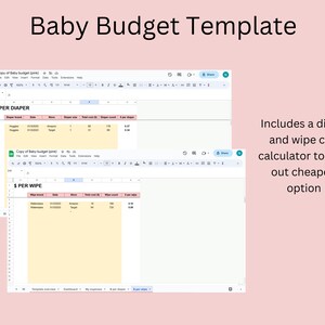 Pregnancy Baby Budget Spreadsheet Baby Expense Tracker - Etsy