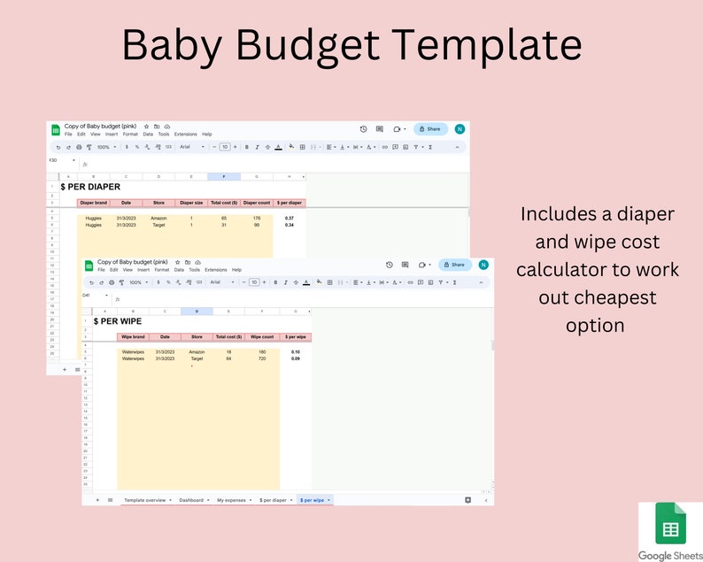 Pregnancy Baby Budget Spreadsheet - Baby Expense Tracker Template ...