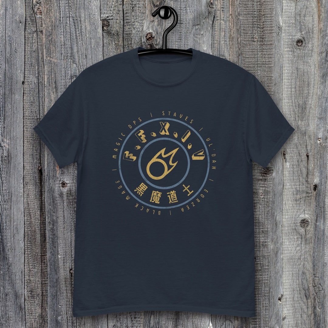 Black Mage Emblem T-shirt | BLM Fantasy Magic DPS Job Role Class Icon ...