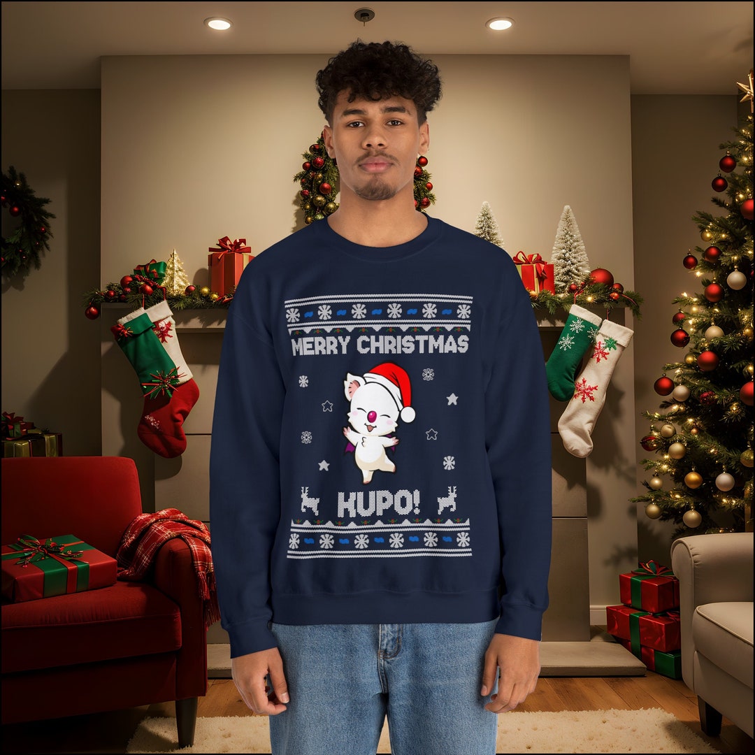 Moogle Christmas Sweatshirt | Ugly Xmas Jumper, Merry Christmas Kupo ...