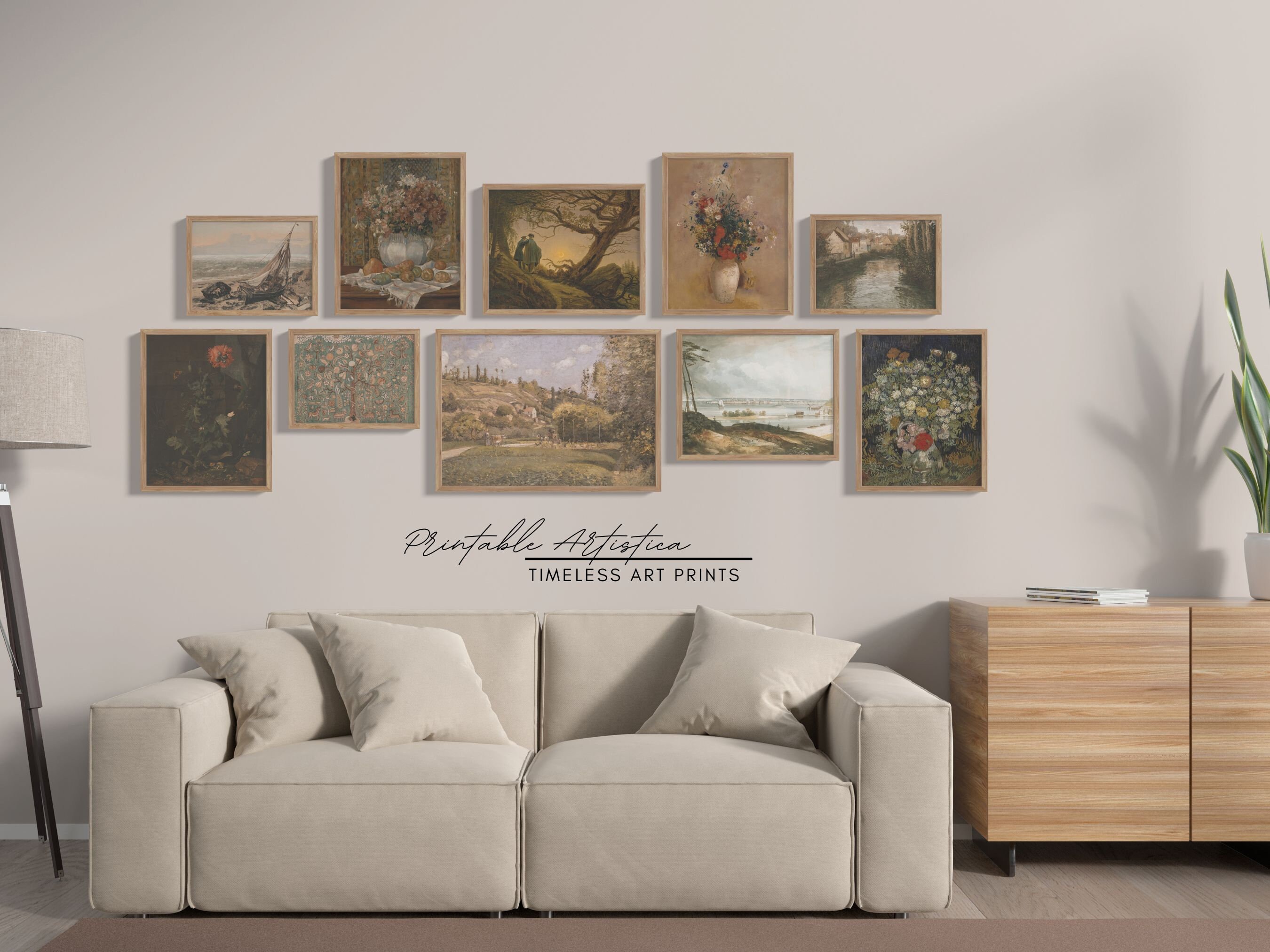 Vintage Printable Gallery Wall Art SET of 10 Antique Warm Prints Decor ...