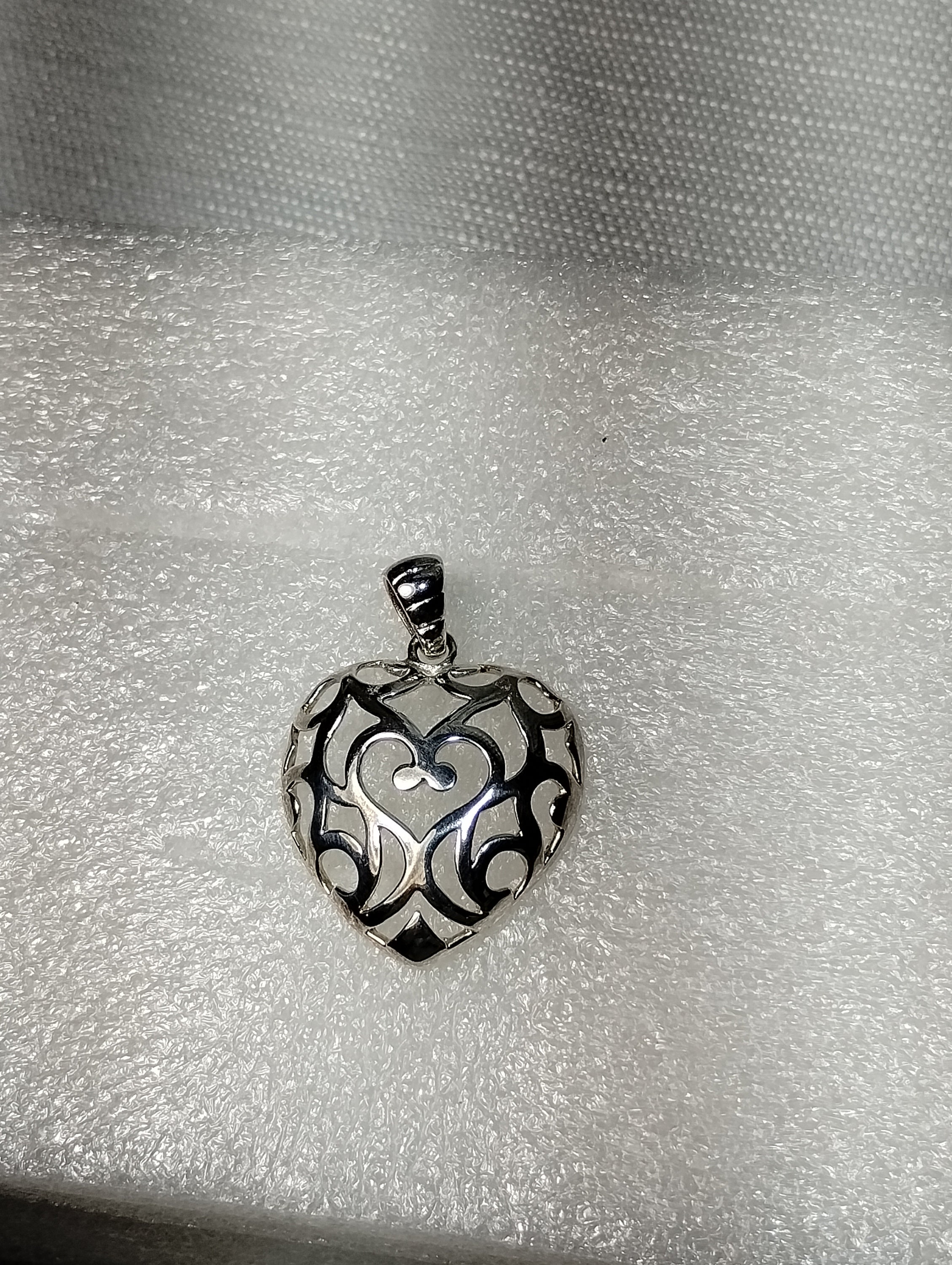 Vintage Milor 925 Silver Open Filagree Heart Designed Pendant - Etsy