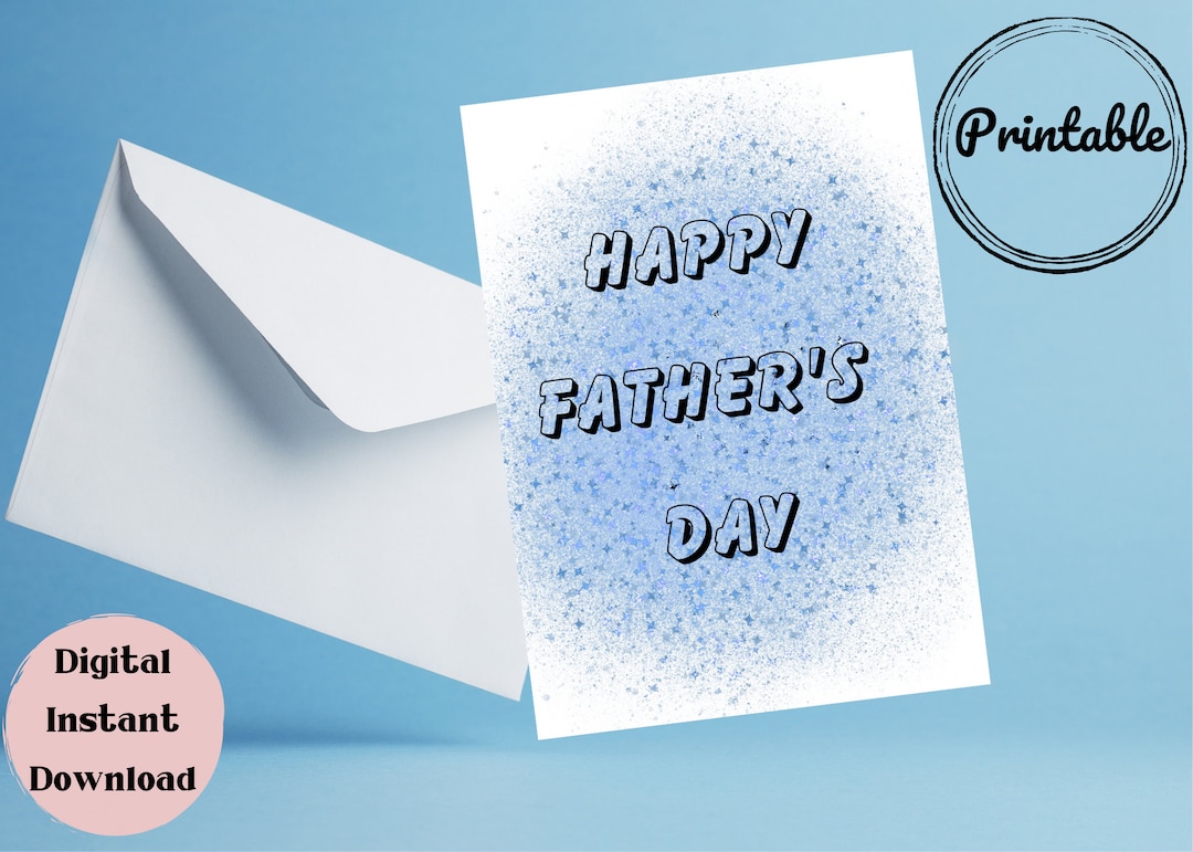 Happy Father's Day Printable Digital Card, Instant Download, Minimalist ...